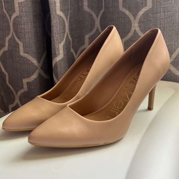 Calvin Klein | Shoes | Calvin Klein Kamara Nude Heel | Poshmark